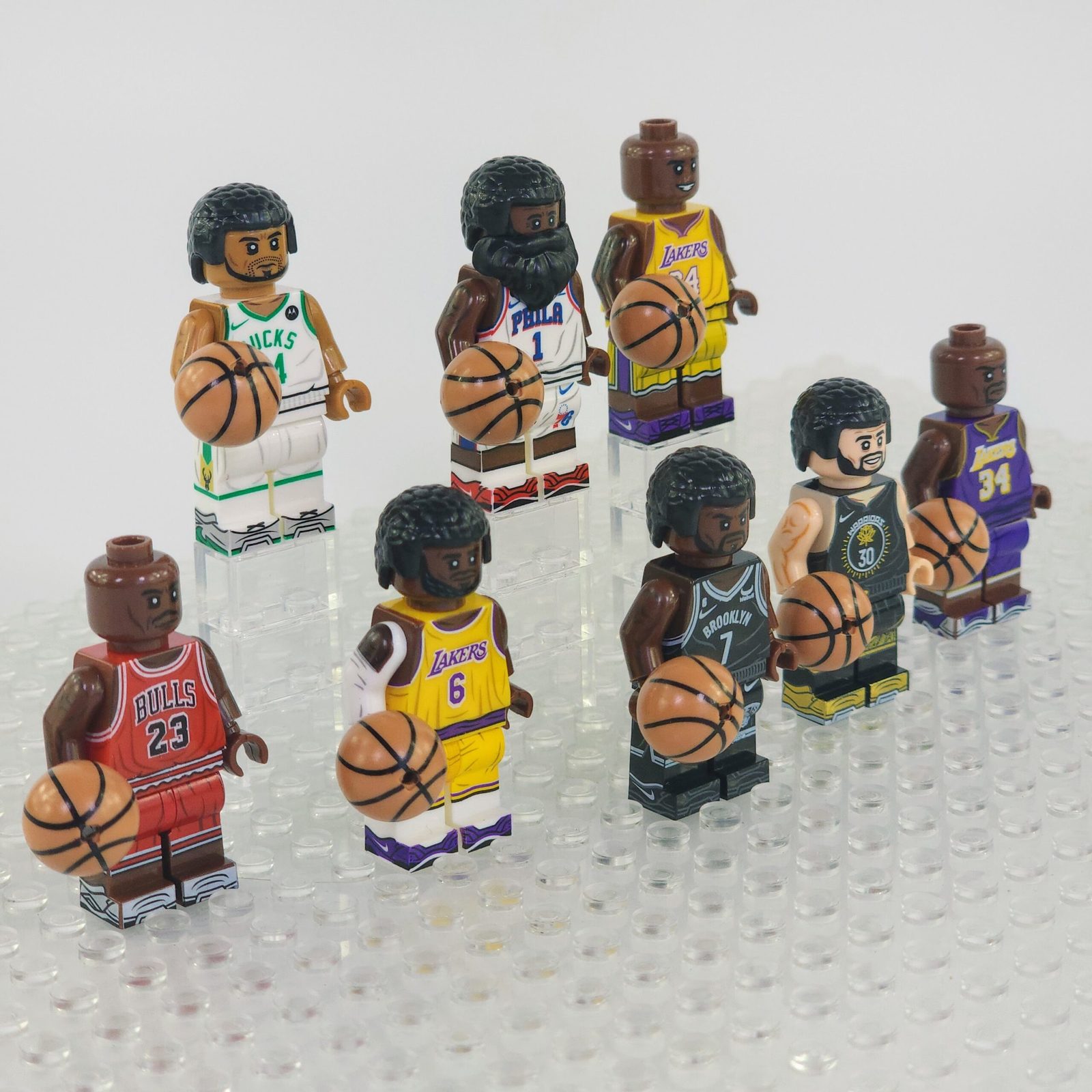 8pcs NBA Basketball Players Minifigures Set Kobe Curry Jordan Durant ...