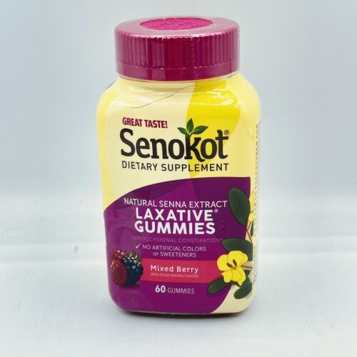 Senokot Senna Natural Laxative Gummies Mixed Berry - Laxative 60 CT Exp ...