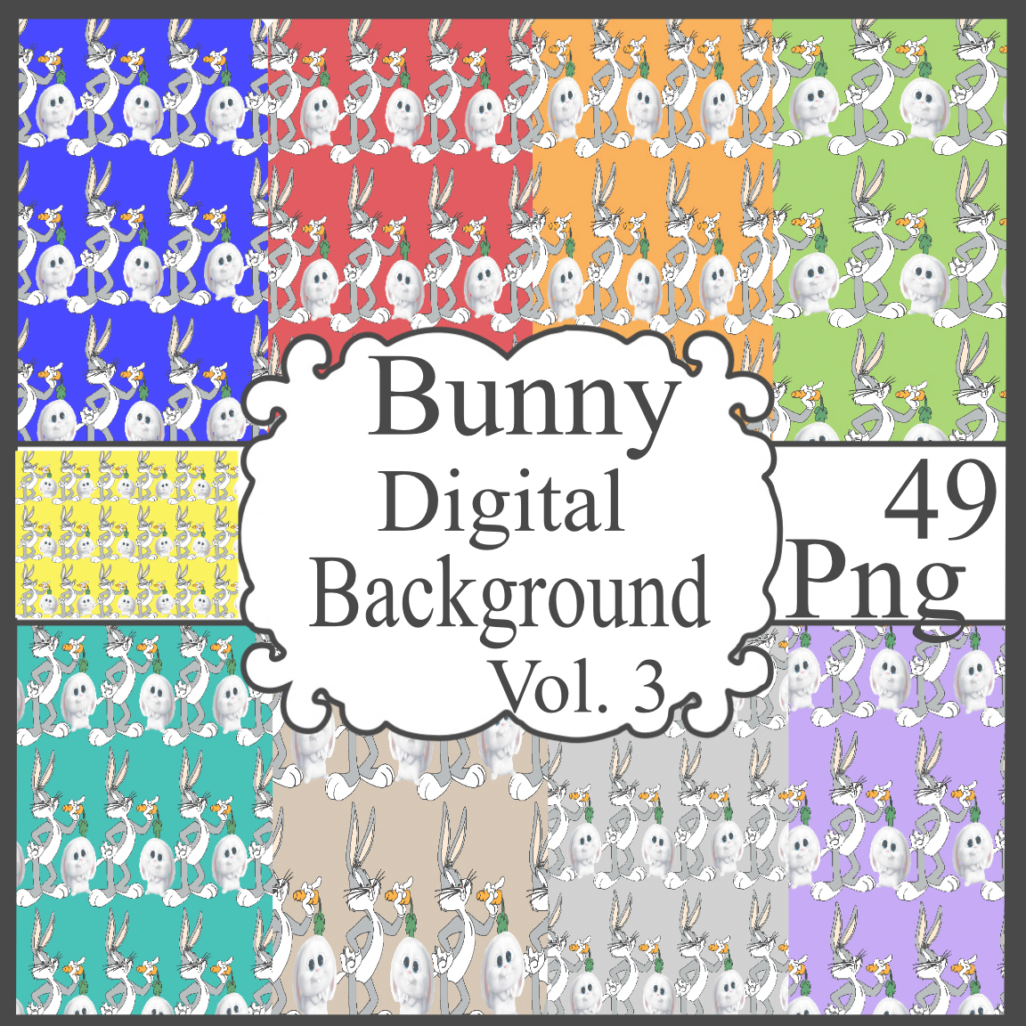 Bunny Digital Background Vol. 3 - Scrapbooking