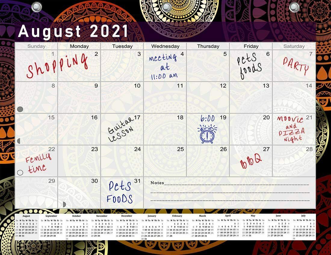 2021-2022 Academic Year 12 Months Student Calendar/Planner for 3-Ring ...