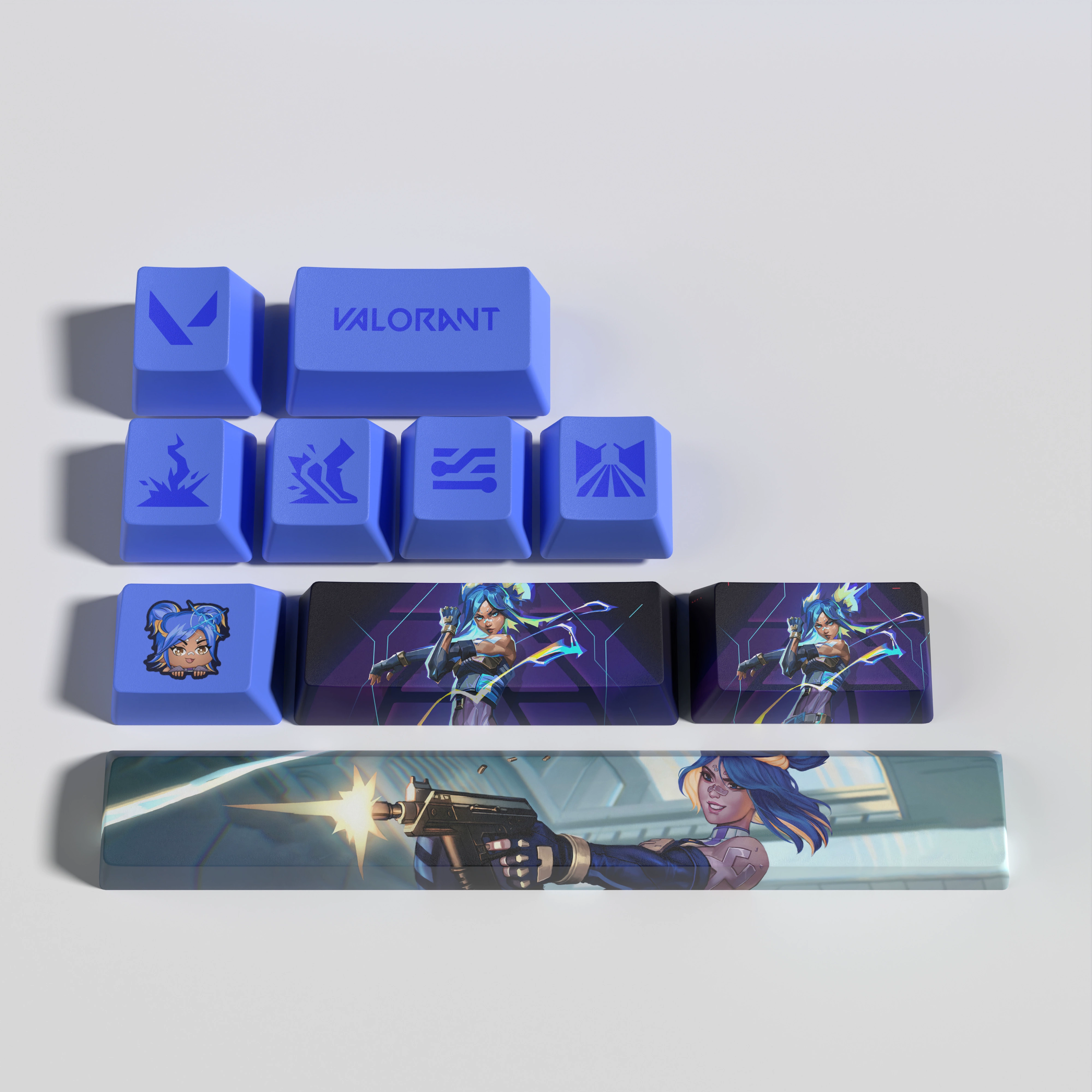 VALORANT Themed Keycaps Neon PBT heat-sublimation keycaps 10 keys OEM ...