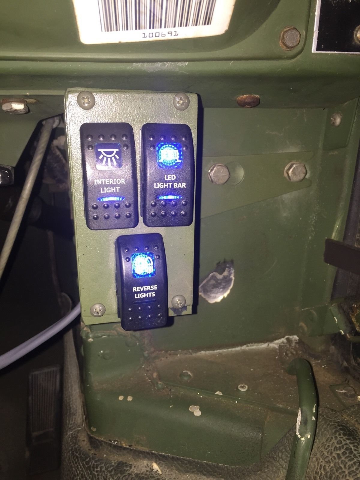 Humvee 3-Gang Rocker Switch Panel with switches or without switches ...