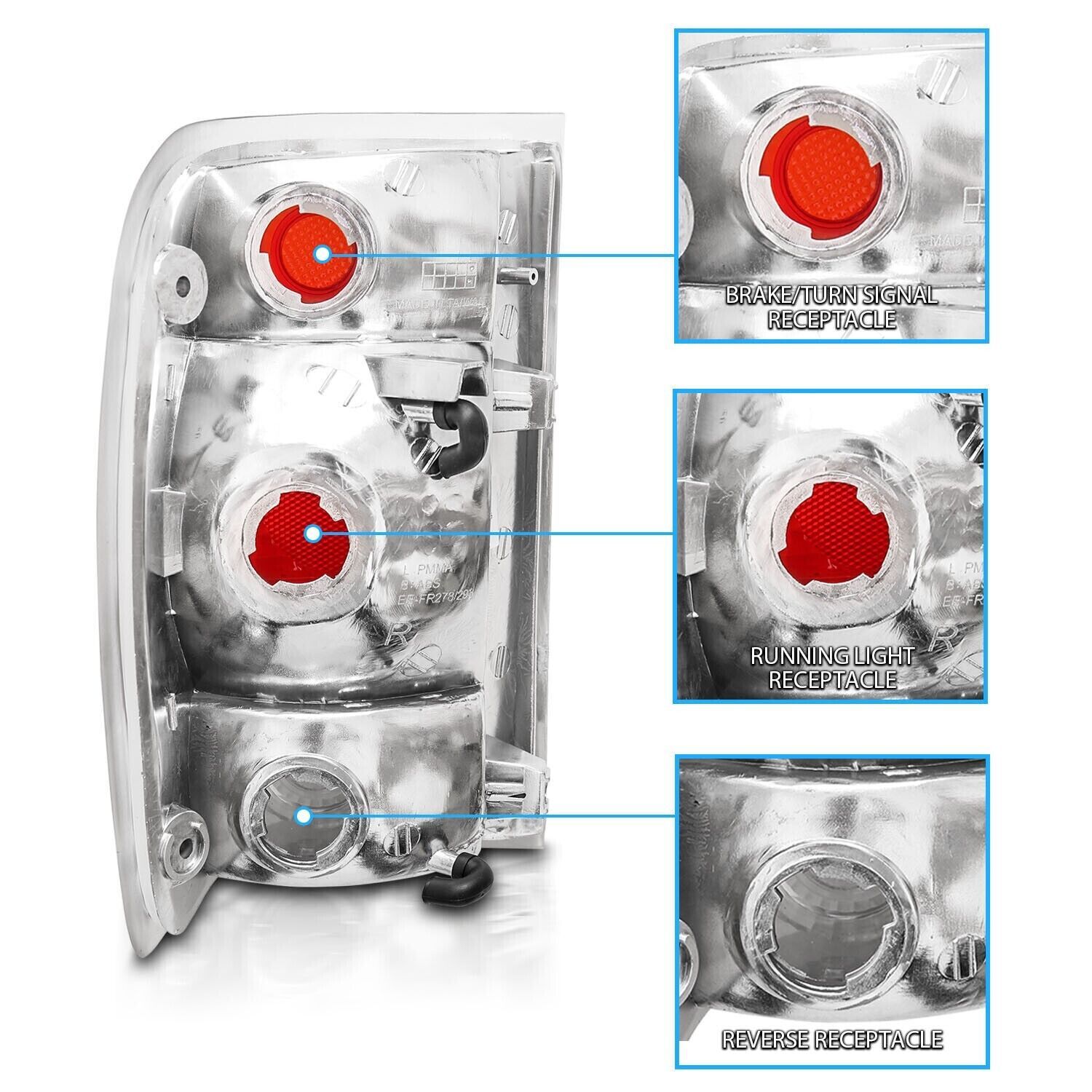 WINNEBAGO RIALTA 2001 2002 2003 PAIR CHROME TAIL LIGHTS TAILLIGHTS REAR ...