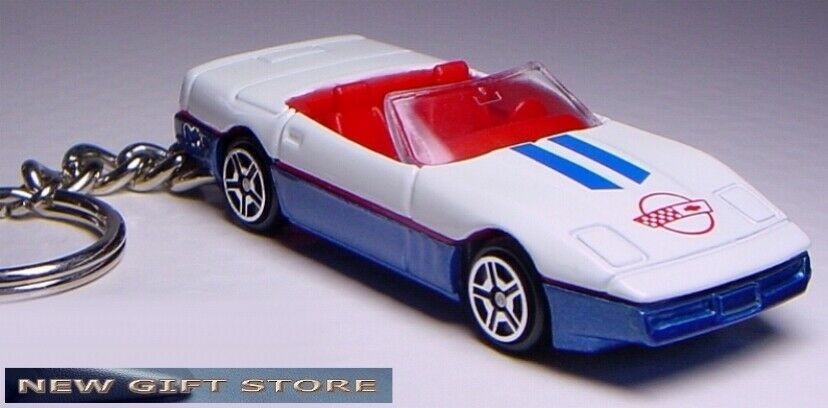 RARE KEY CHAIN WHITE CHEVY CORVETTE C4 L98 CONVERTIBLE GM CUSTOM ...