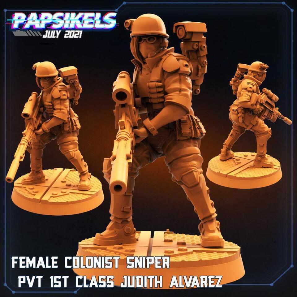 3D Printed Papsikels Cyberpunk Sci-Fi Team Valkyrie Set - 28mm 32mm - 28mm