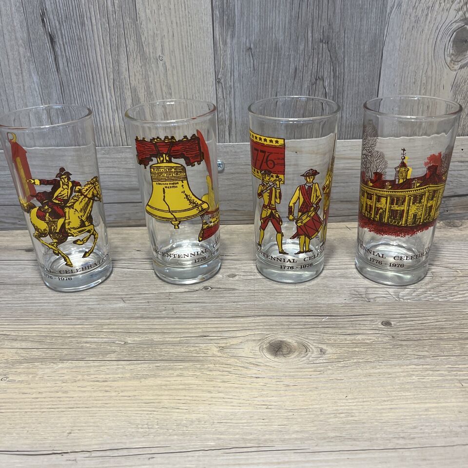 Vintage Bicentennial Celebration 1776-1976 Drinking Glasses Lot Of 4 ...