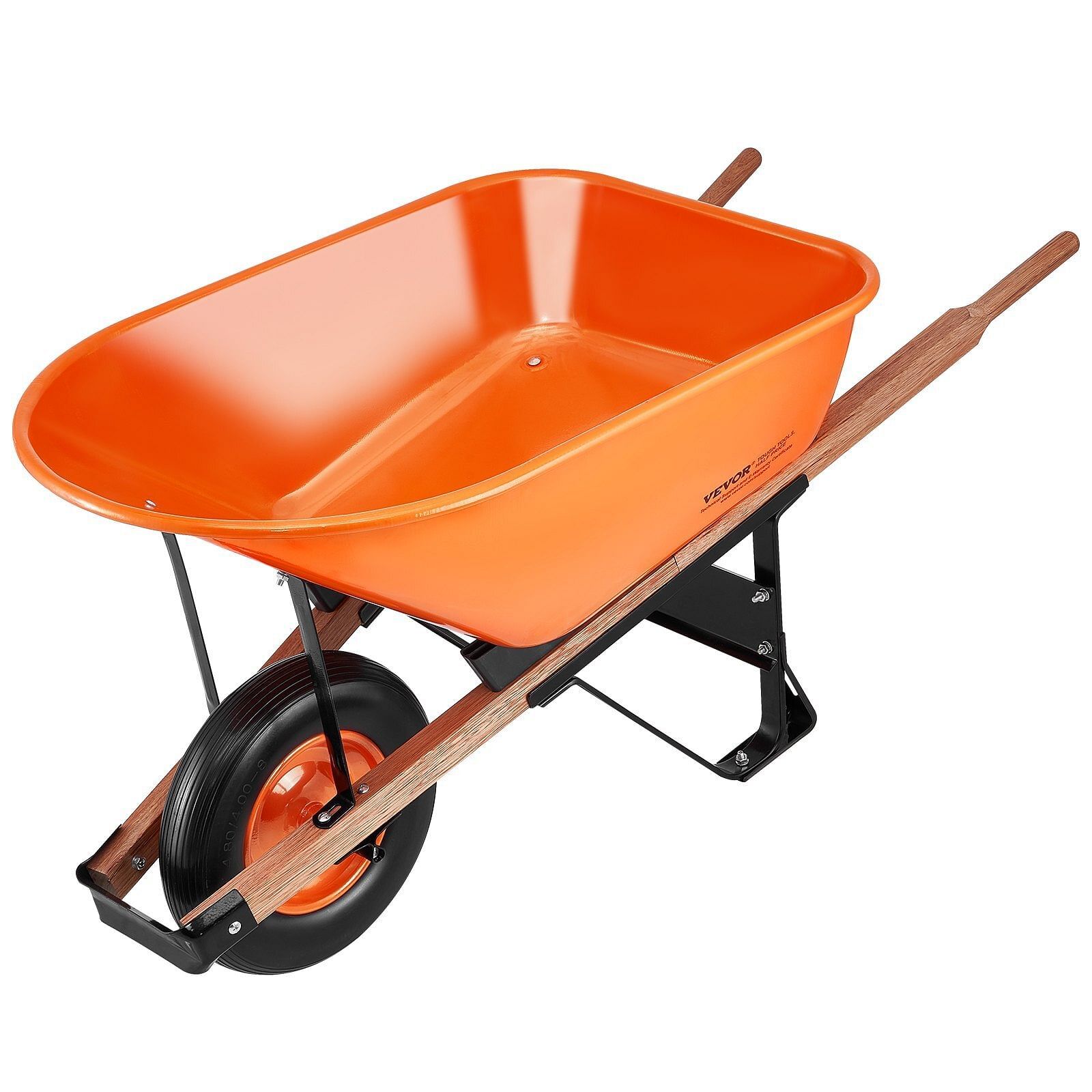 VEVOR Wheelbarrow Cart One Wheel 6 Cu Ft Garden Dump Cart 330 lbs ...