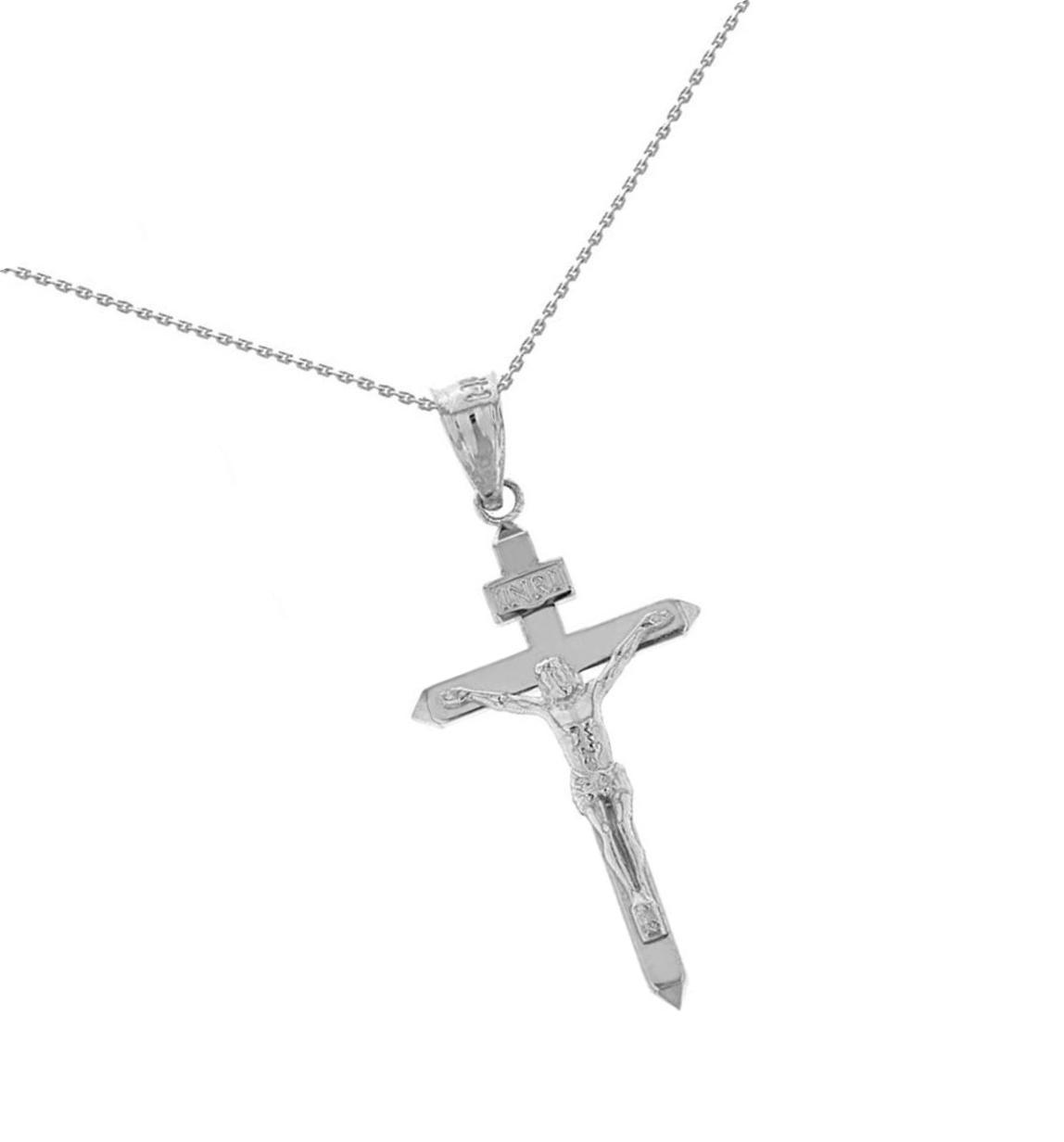 Religious Jewelry by FDJ 925 Sterling Silver Linear Cross