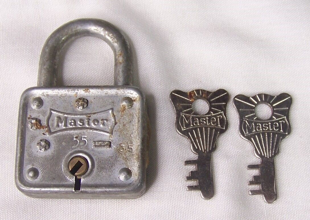 Vintage Master Lock 55 Padlock + Key and 49 similar items