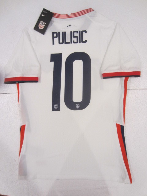 Christian Pulisic #10 USA USMNT Match Slim White Home Soccer Jersey ...