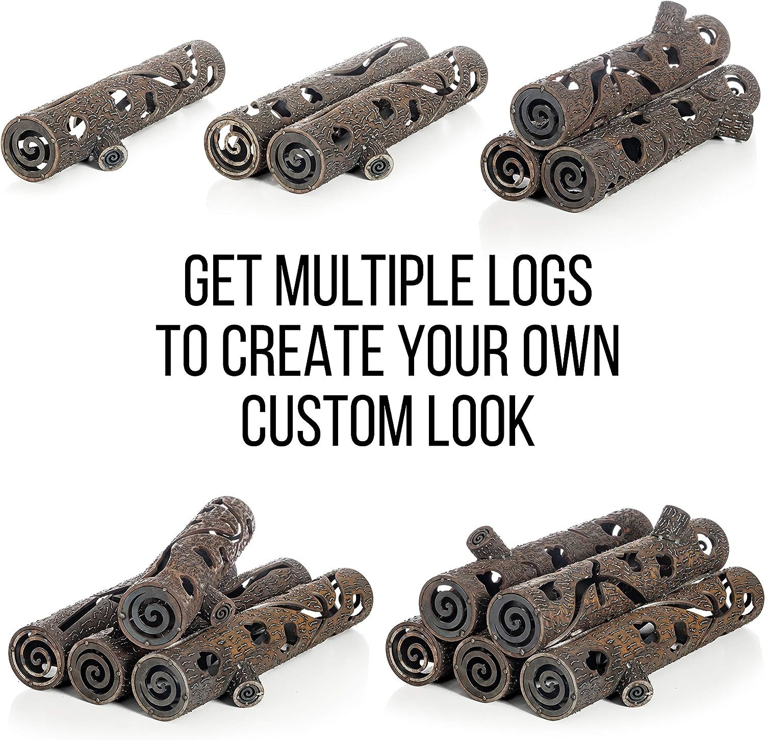 The Maxam 24 Inch Steel Fire Pit Log Is A Decorative Interlocking Metal ...