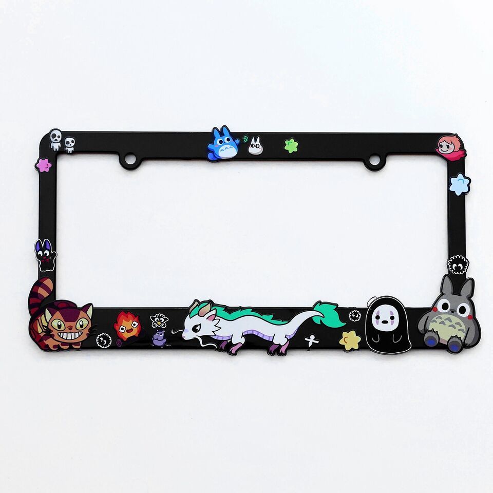 Ghibli Friends Custom License Plate Frame Car Anime Figure Spirited ...