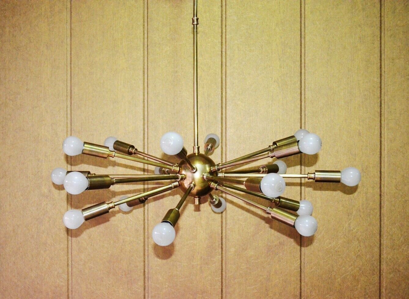 MODERN ANTIQUE MID CENTURY BRASS SPUTNIK CHANDELIER LIGHT FITTING 18 ...