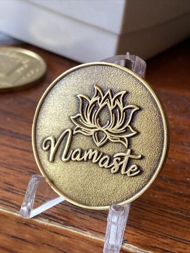 Namaste Lotus Flower Serenity Prayer Medallion Coin - Tokens: Recovery ...