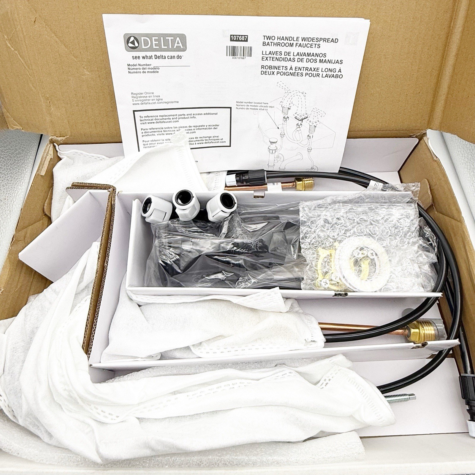 Delta 35749LF-BL Nicoli 2-Handle Widespread Bathroom Sink Faucet Matte ...