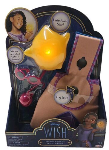 New 2023 Disney Wish Movie LOVEABLE LIGHT UP STAR & SATCHEL Role Play ...