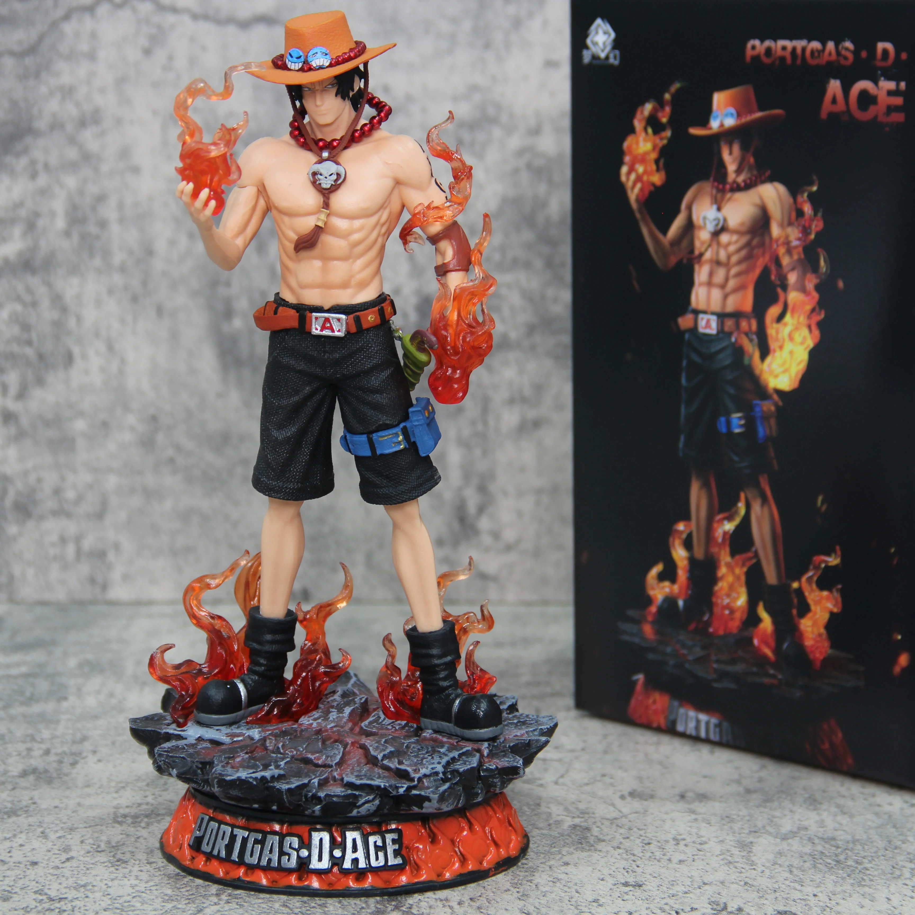 25cm pvc One Piece Figures Ace Anime Figure Portgas D Ace action figure ...