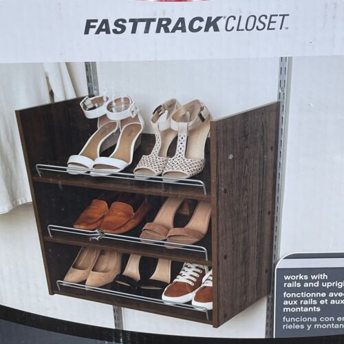 Rubbermaid FastTrack 22 inch Shoe Organizer Brown Closet Organizer ...