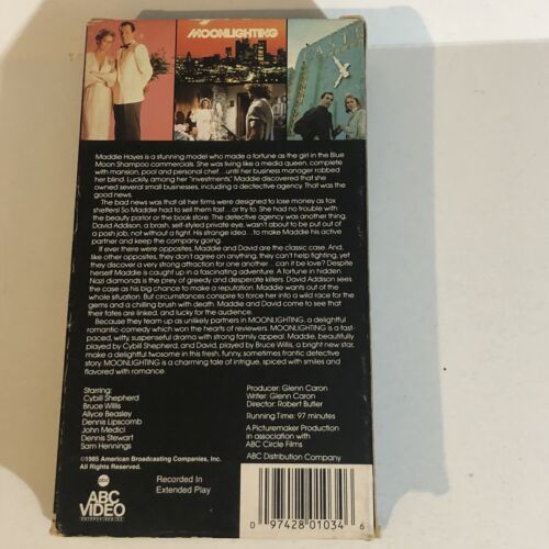 Moonlighting Vhs Tape Bruce Willis Cybil Sheppard S1A - VHS Tapes