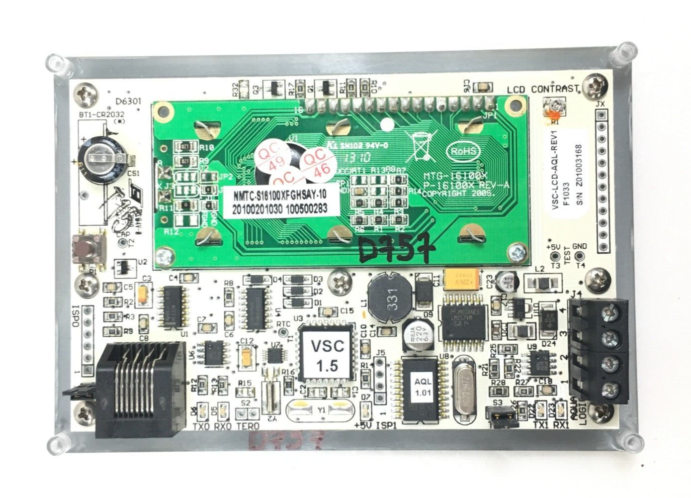 HAYWARD POOL TOUCH SCREEN CONTROLLER MODEL VSC-LCD-AQL-REV1 used #D757 ...