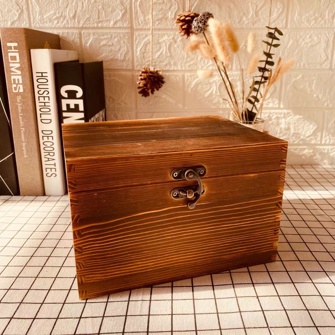 TTLL Decorative boxes made of wood Rugged hinged box Decorative Storage ...