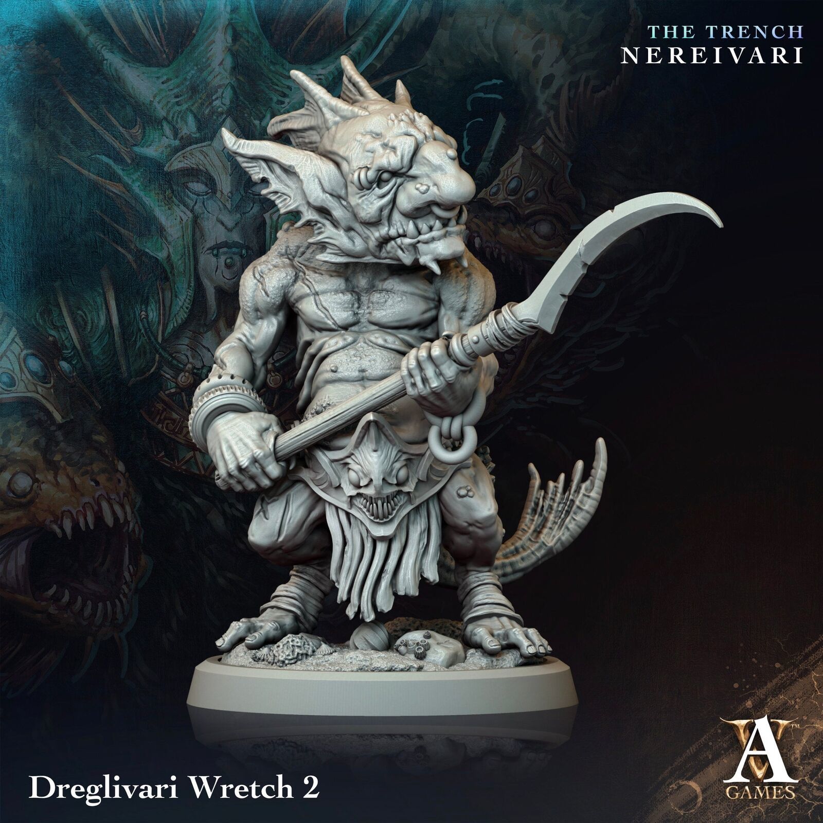 3D Printed Archvillain Games Dreglivari Wretch The Trench Nereivari ...