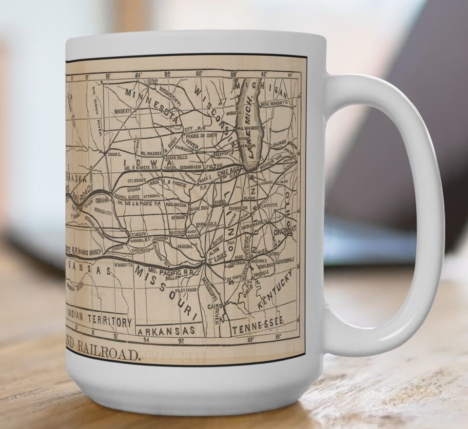 Map Of The Overland Railroad Route Model Locomotive 15oz railroad Train ...