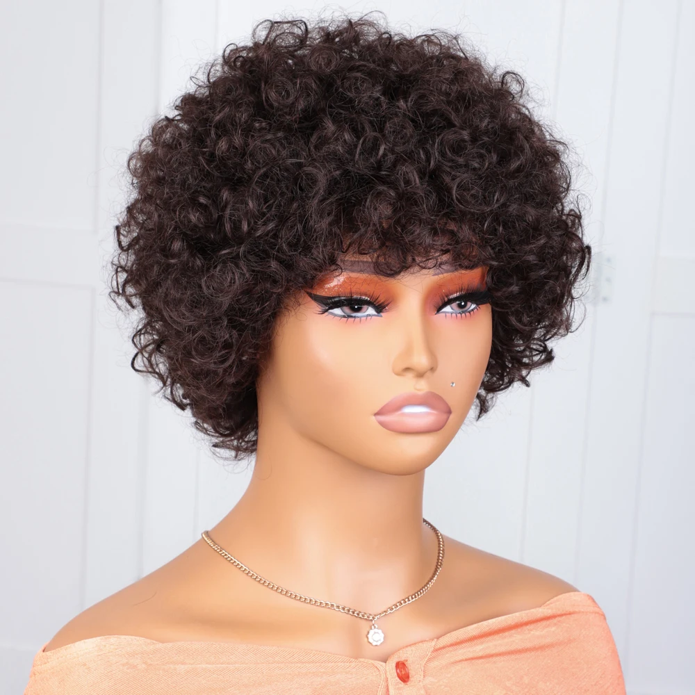 Buy one get one free Short Pixie Curly Wig Wear to go Glueless Curly ...