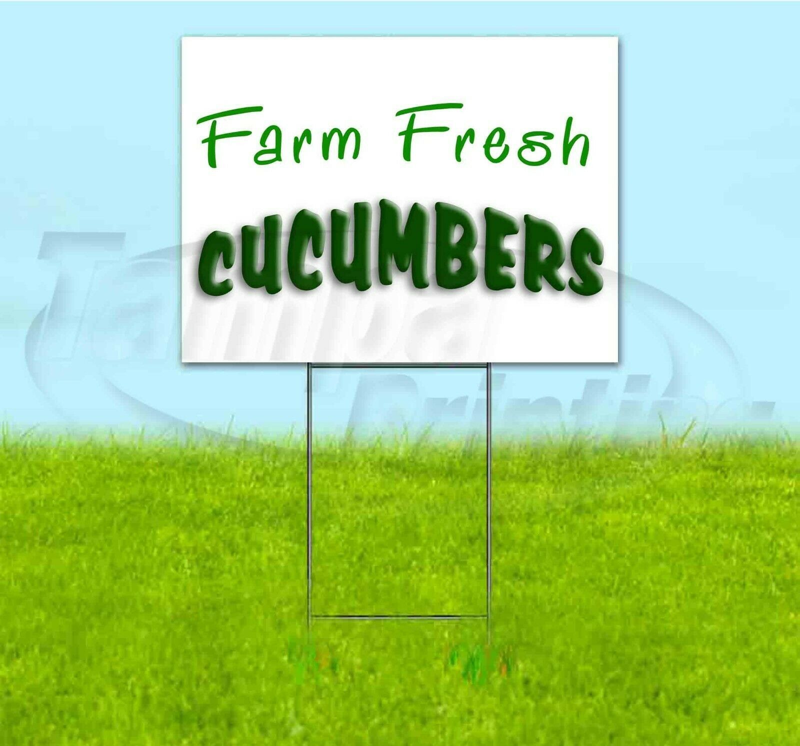 FARM FRESH CUCUMBERS 18x24 Yard Sign Corrugated Plastic Bandit Lawn USA ...