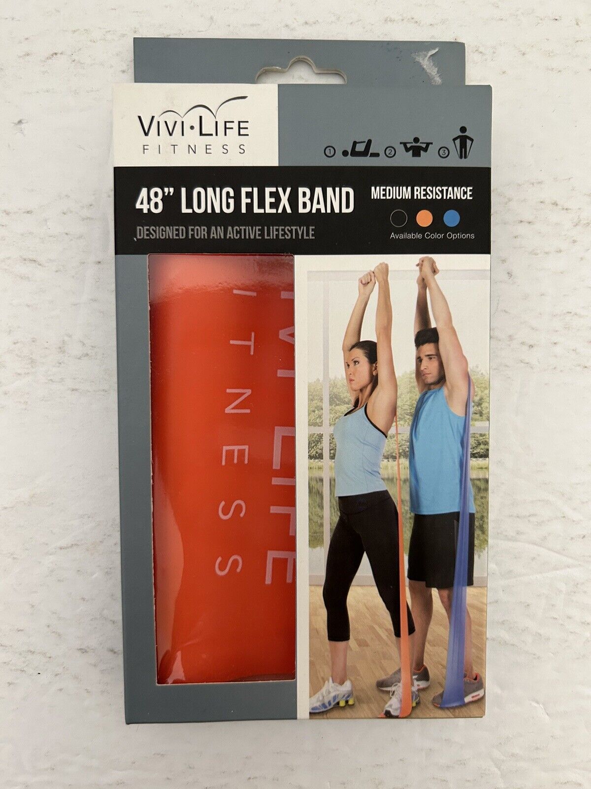 48” Vivi Life Fitness Long Flex Orange Band *Medium Resistance* - Other ...