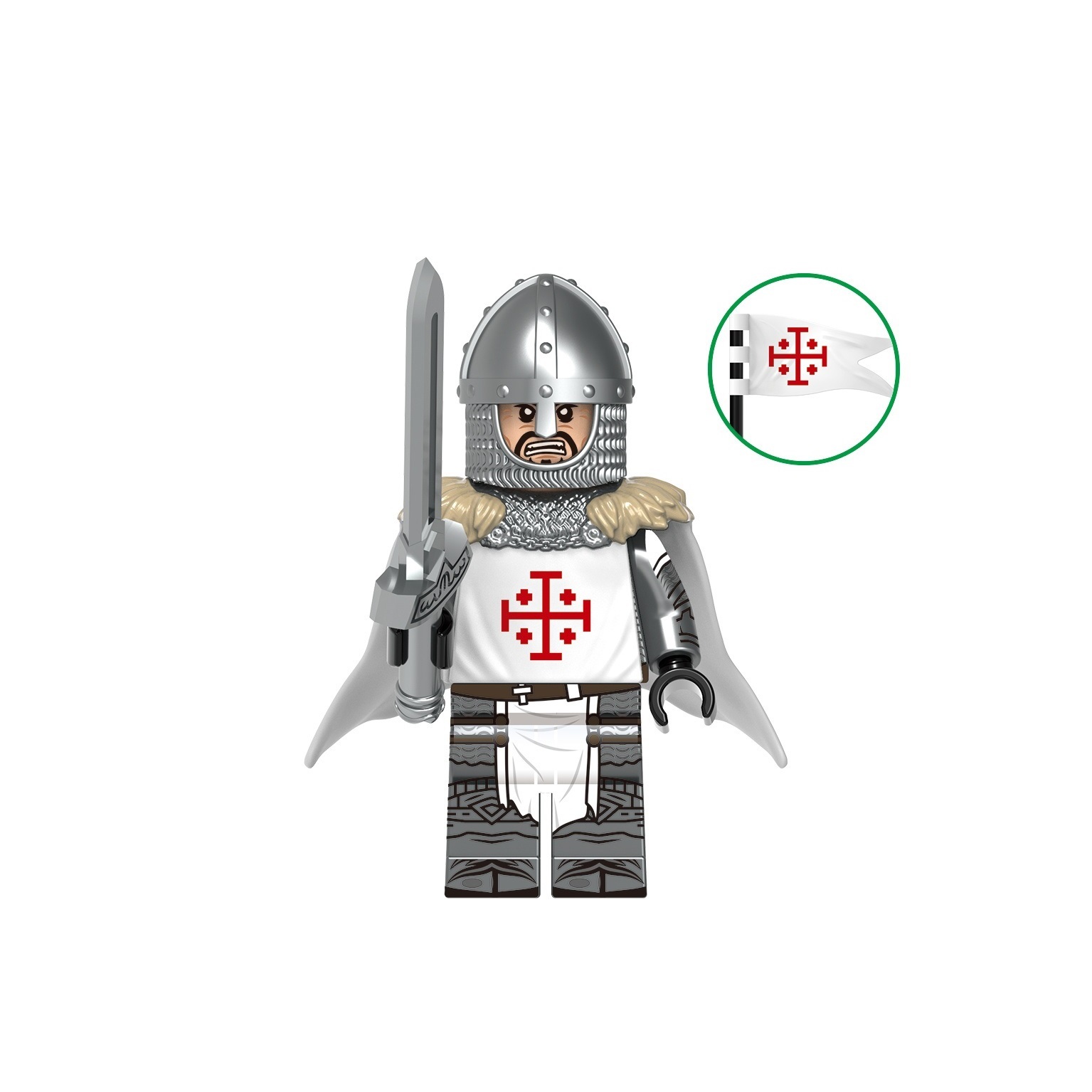 4pcs Knight Templar Teutonic Knight The Knights Hospitaller Minifigures Set - Building Toy ...