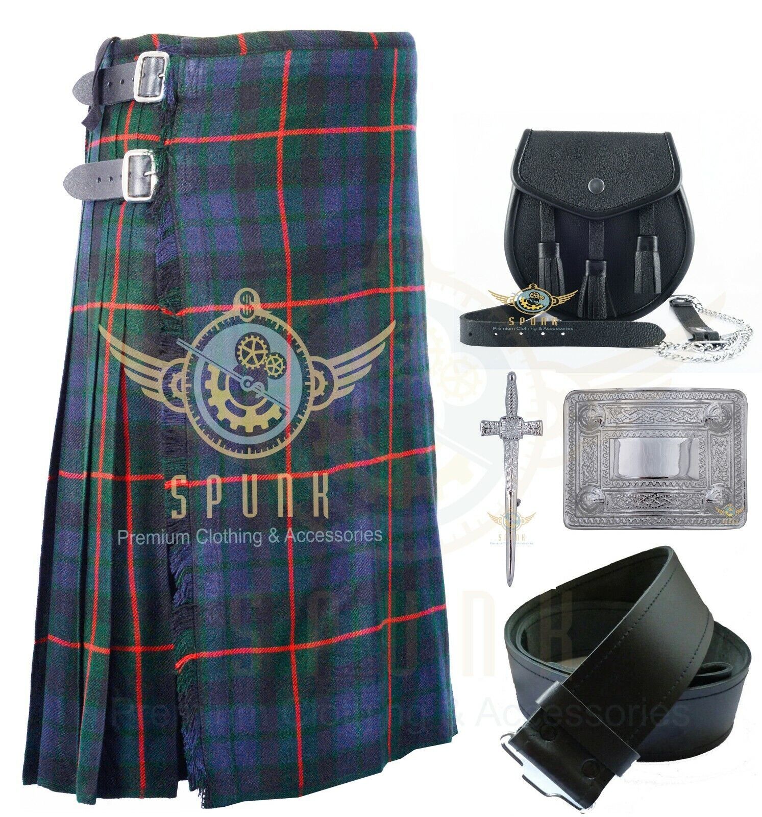 Scottish Traditional Kilts - Highland Gunn Tartan 8 yard kilt ...