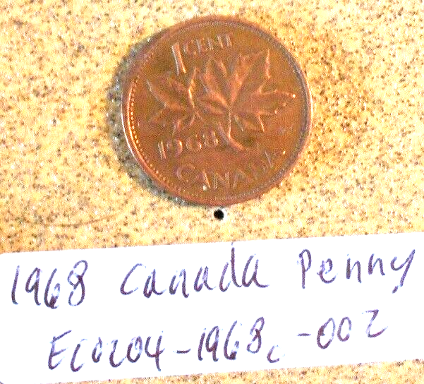 1968 Canada Penny Rim Strike/Alignment Errors; Vintage Old Coin Foreign ...