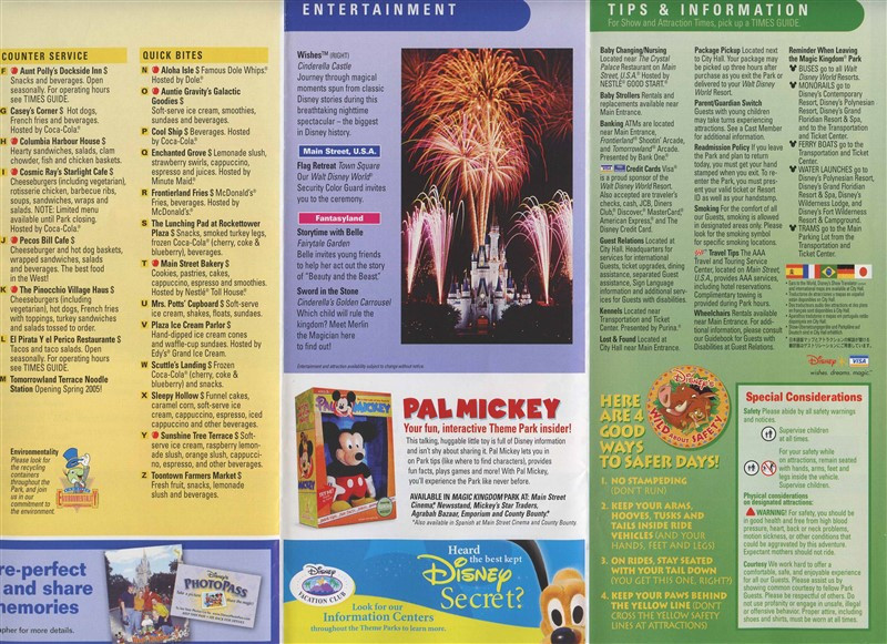 Kodak Magic Kingdom Guide Map Walt Disney World Stitch's Great Escape ...