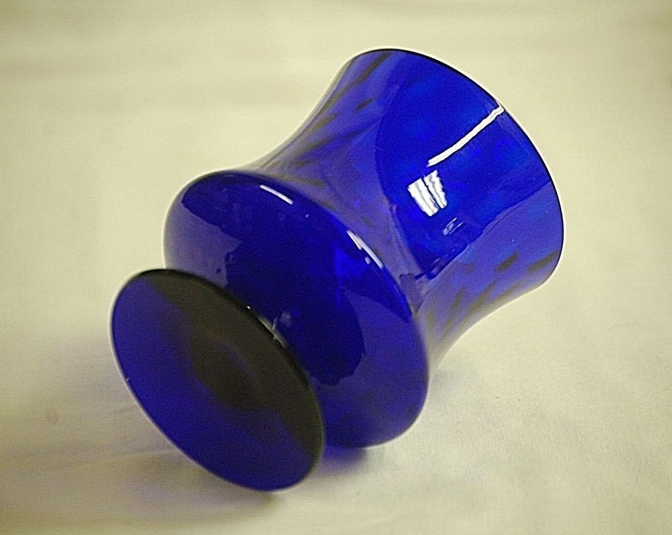 Seneca Glass Co. Fashionables Cobalt Blue Optic Elegant Footed Water ...