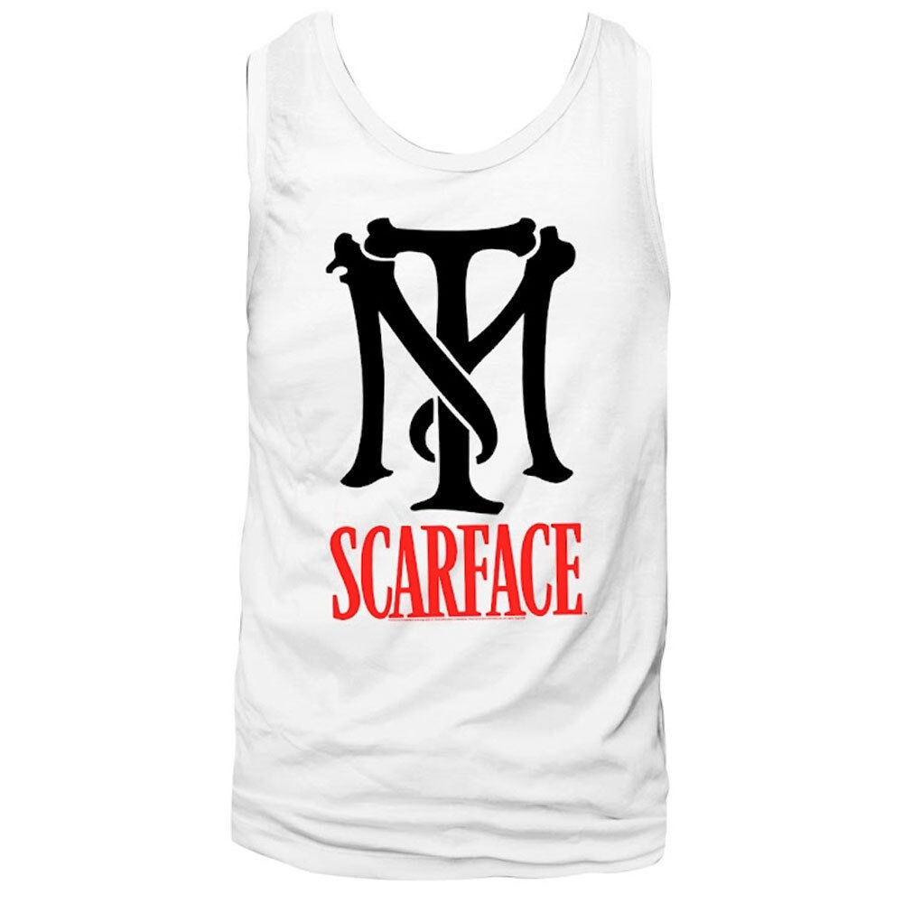 Scarface Mens Tank Top Muscle Tony Montana Bones Logo Pacino Gangster ...