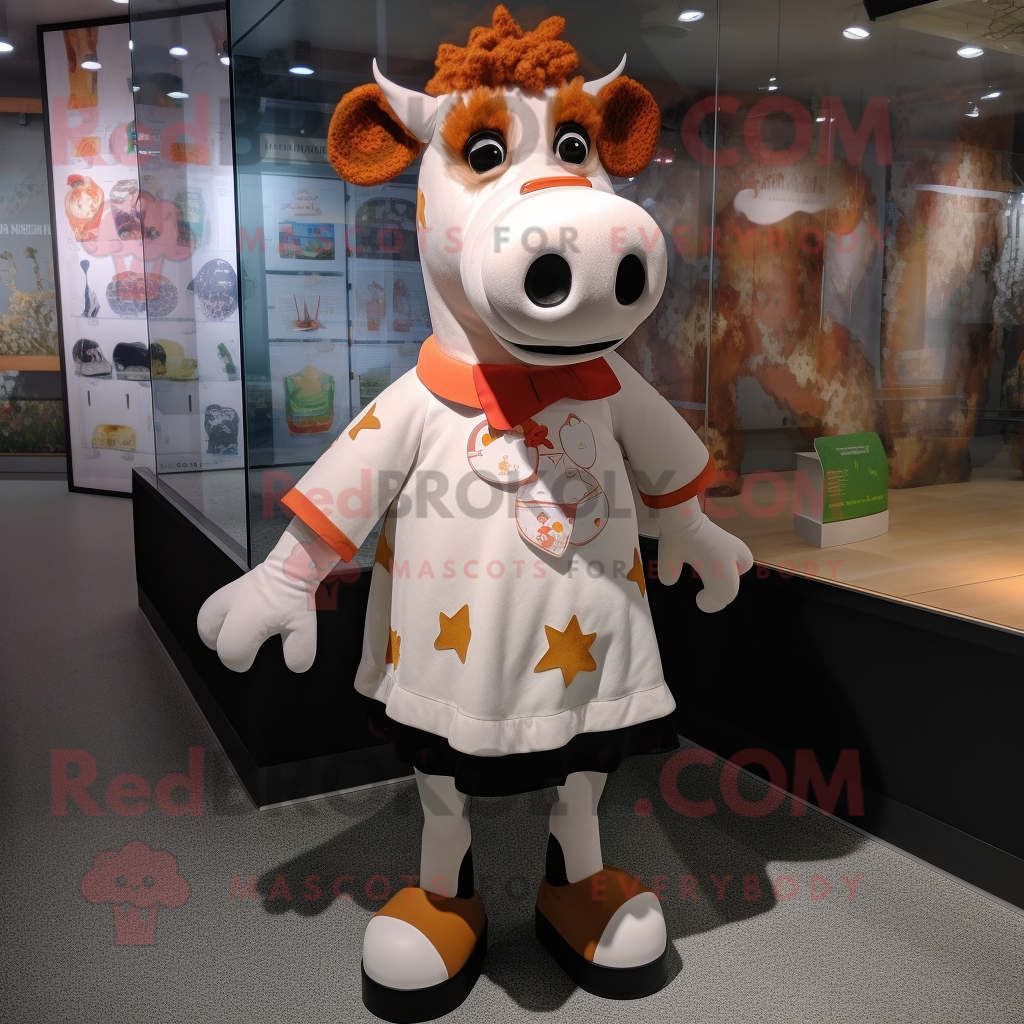 Jersey Cow mascot costume character dressed with a Circle Skirt and ...