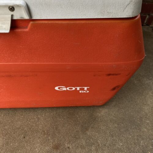 VINTAGE GOTT 50 orange ICE CHEST COOLER - mid century modern - Camping ...