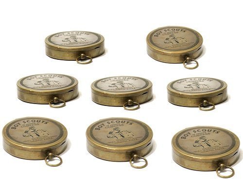 Set Of 10 American Boy Scout Compass Antique Vintage Brass Compass ...