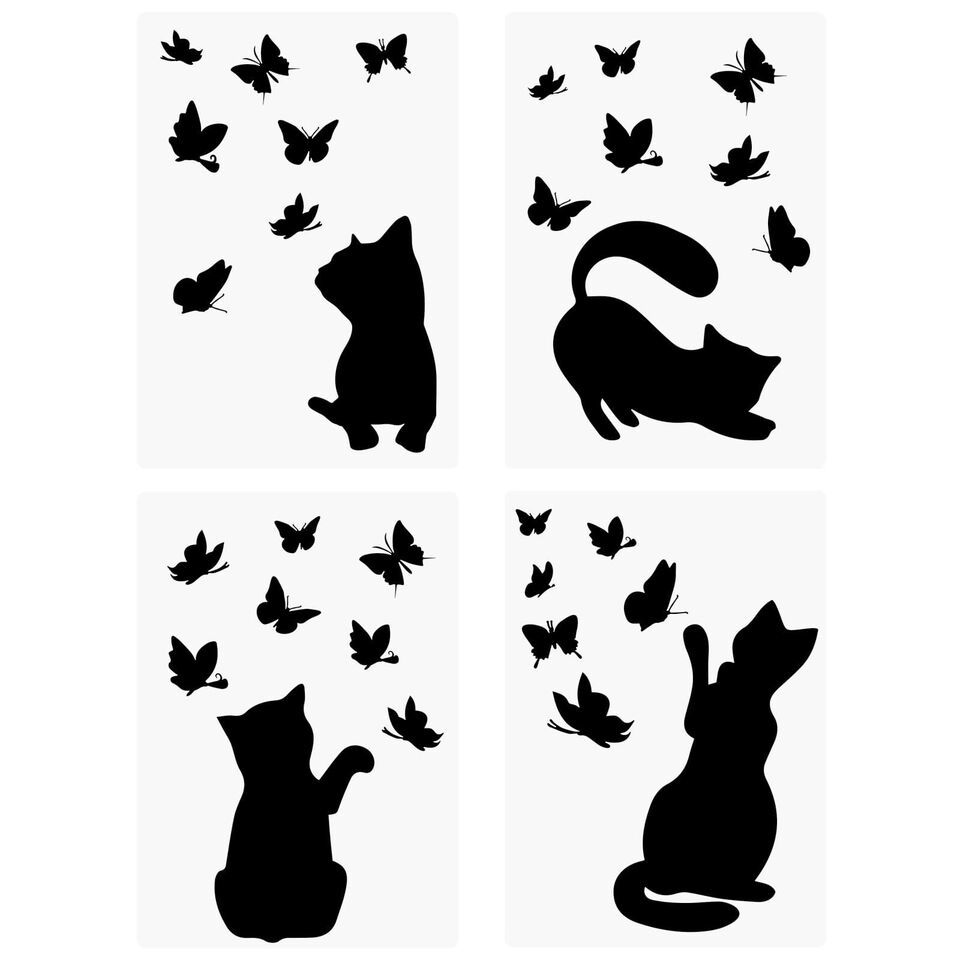 Mylar Cat Stencil: Butterfly Template for Modern Shabby Chic Art Craft ...
