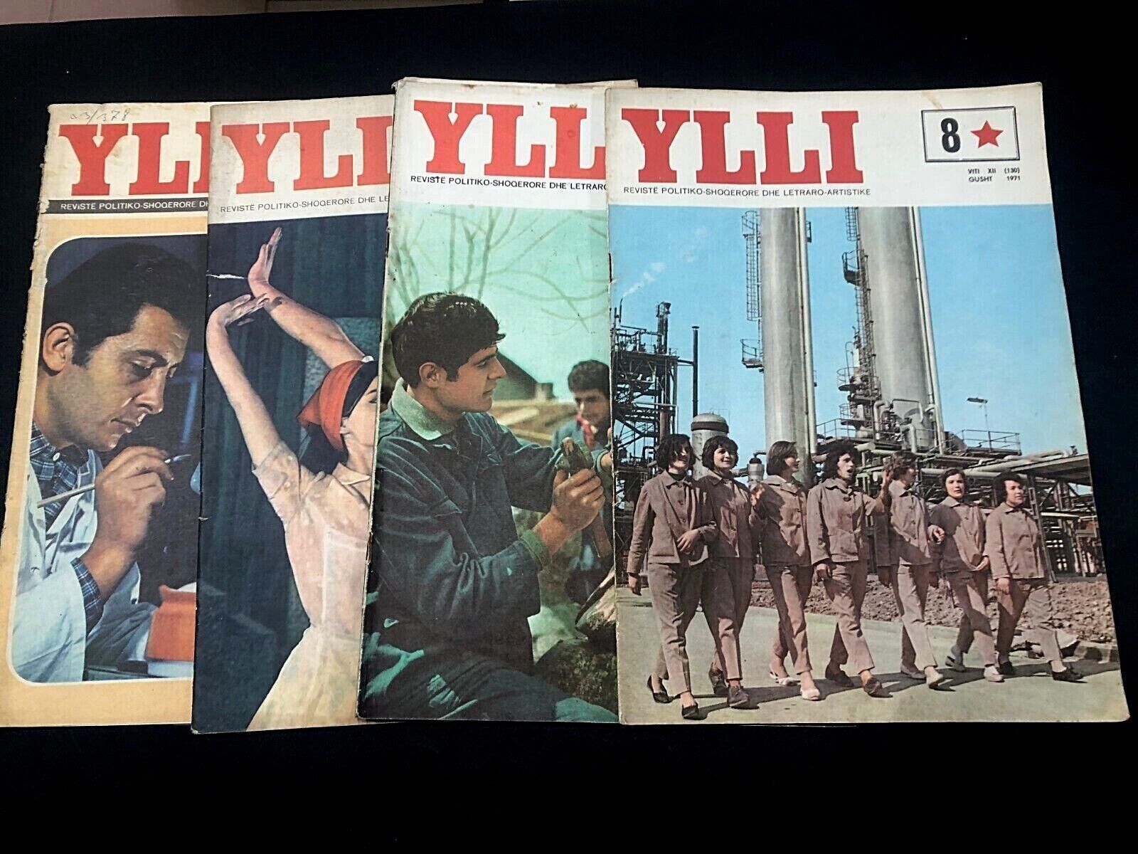 old 11 albanian YLLI magazines books-Enver Hoxha-communism time ...