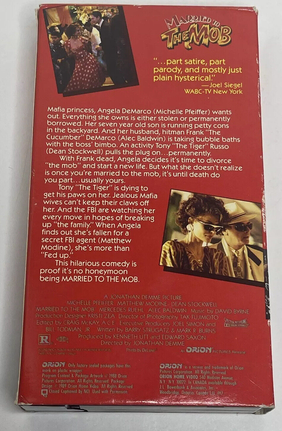 Married To The Mob, Michelle Pfeiffer, Alec Baldwin, Dean Stockwell VHS ...