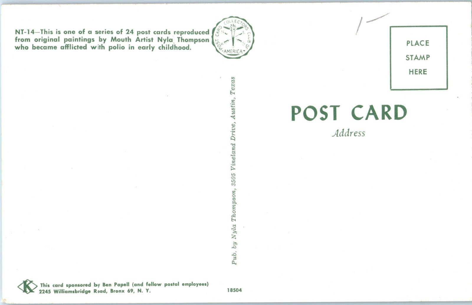 Flamingo Painting Reproduced By Mouth Artist Nyla Thompson Postcard ...