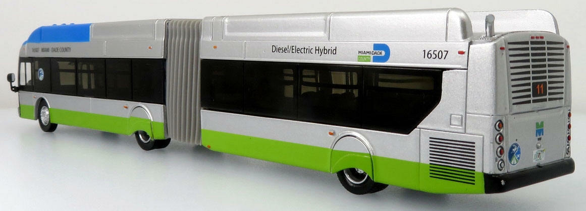 New Flyer Xcelsior Articulated Bus Miami Dade, FL 1:87-HO Scale Iconic ...