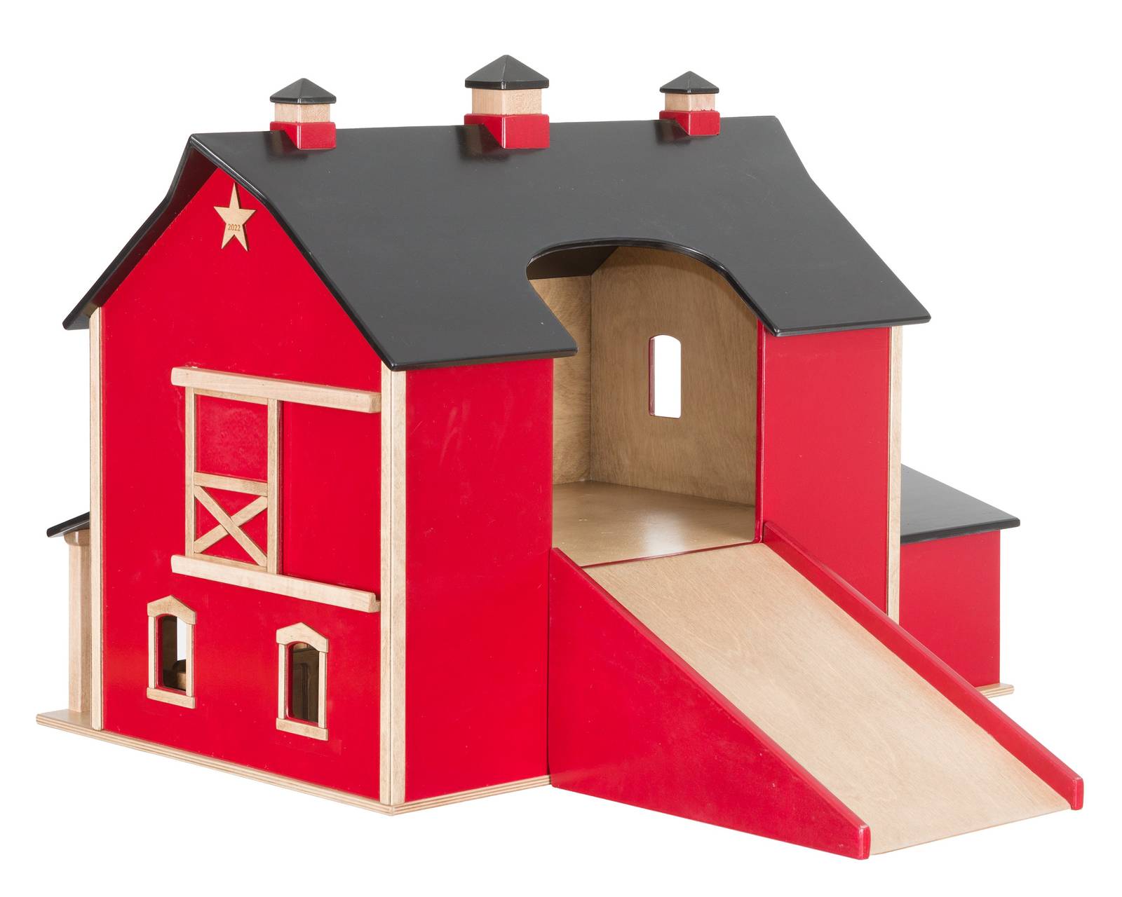 Amish-Made Wooden Bank Barn: Playset for Kids - Farm Toy | RED Finish ...