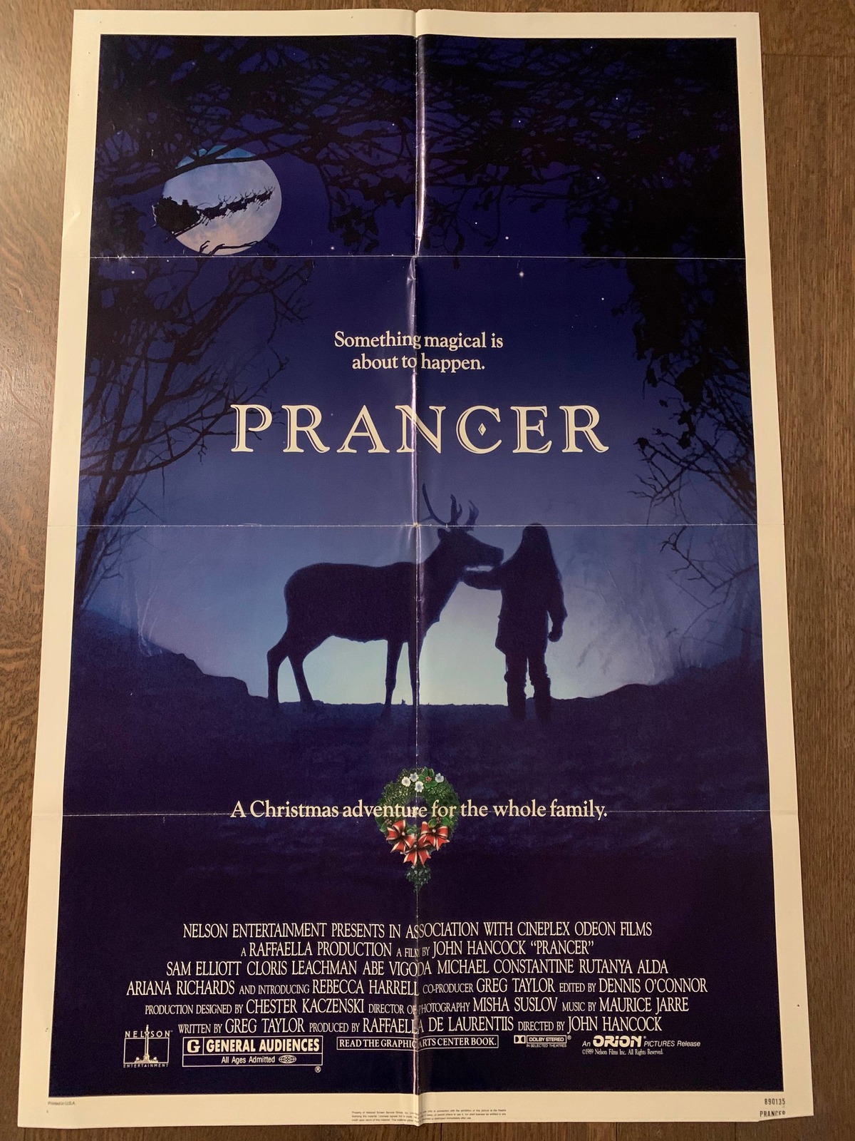 Prancer 1989, Drama/Fantasy Original One Sheet Movie Poster - 1980-89