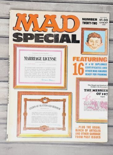 MAD Special #22 Comic Magazine 1977 Humor Satire Parody w Diploma ...
