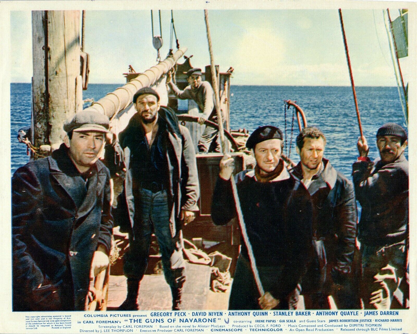 Guns of Navarone Peck Baker Darren Niven Quayle & Quinn on boat 8x10 ...