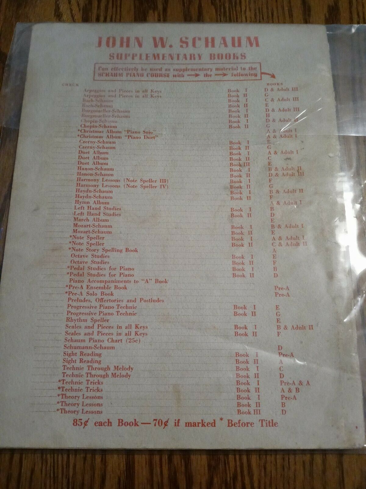 John W Schaum Piano Course The Red Book - Sheet Music Book 1945 ...