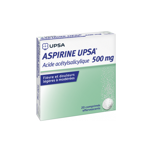 ASPIRIN 500 MG, UPSA - 20 Effervescent Tablets - Other OTC Meds ...